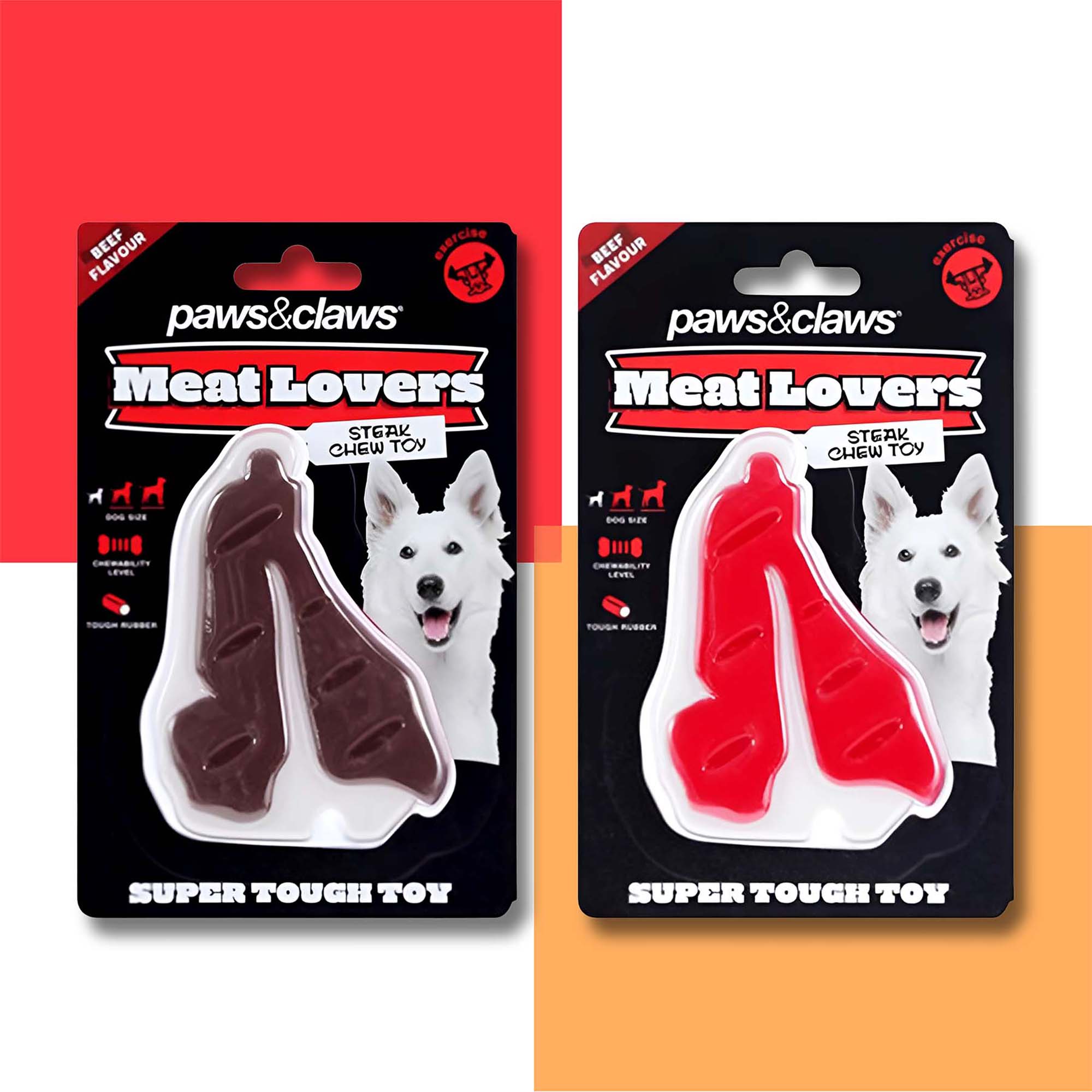 MEAT LOVERS FLAVOURED STEAK CHEW TOY 2 COLOURS – LittleFurryFriendsCo